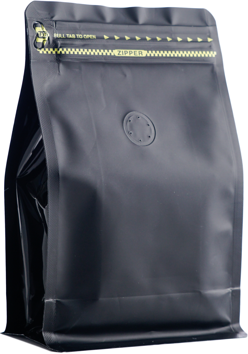 Customized Coffee Beans Packaging Bags With Valves Black Matte - Mylar ...