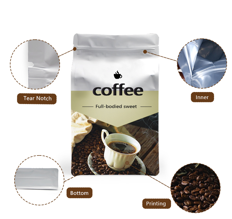 Customized Printing Coffee bean Packaging Bags With Valves - Mylar Bags ...